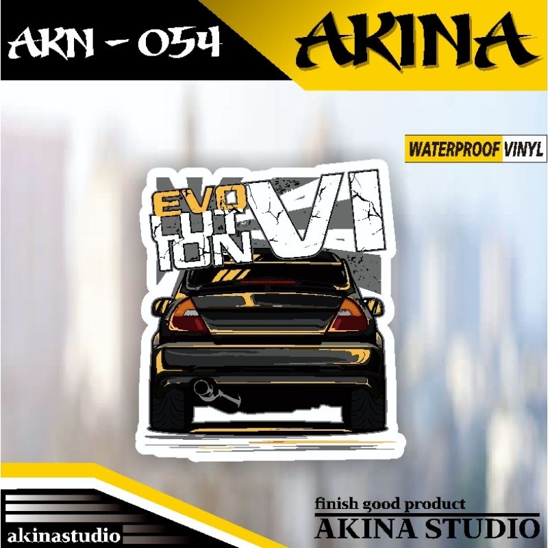 Jual sticker vinyl anti air lancer evolution 6 rear black | stiker ...