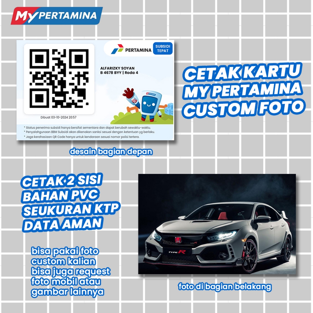 Jual Cetak Barcode Kartu My Pertamina Sehari Jadi | Shopee Indonesia