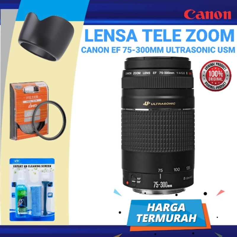 Jual LENSA TELE CANON EF 75-300MM USM ULTRASONIC ORIGINAL DAN ...