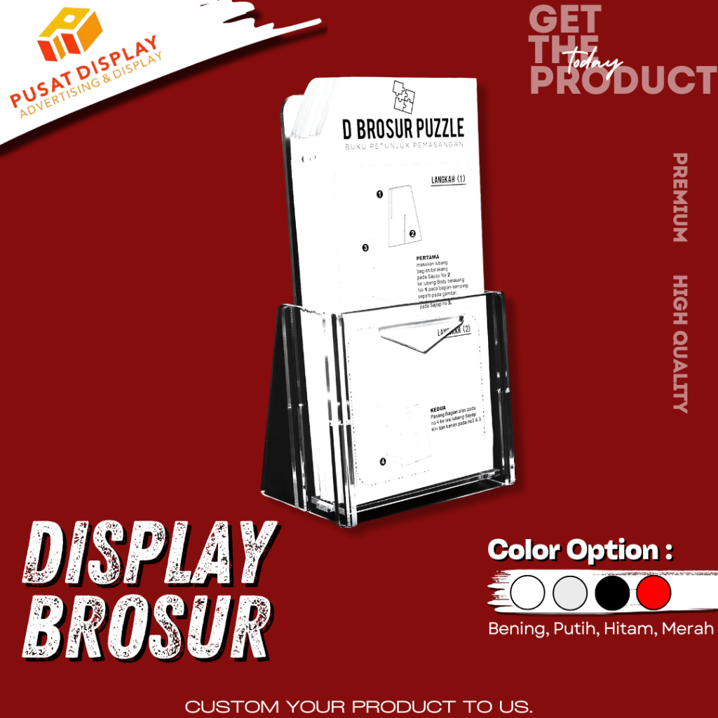 Jual Display Brosur Akrilik Kantong Variasi / Acrylic Display Brosur A4 ...