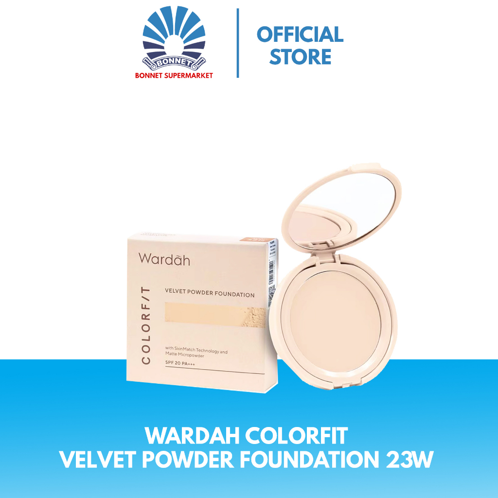Jual Wardah Colorfit Velvet Powder Foundation 23W Warm Ivory 11g ...