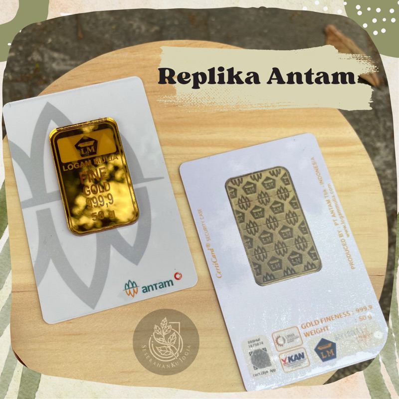 Jual replika Logam mulia 1 gram bolak balik replika Antam bahan card ...