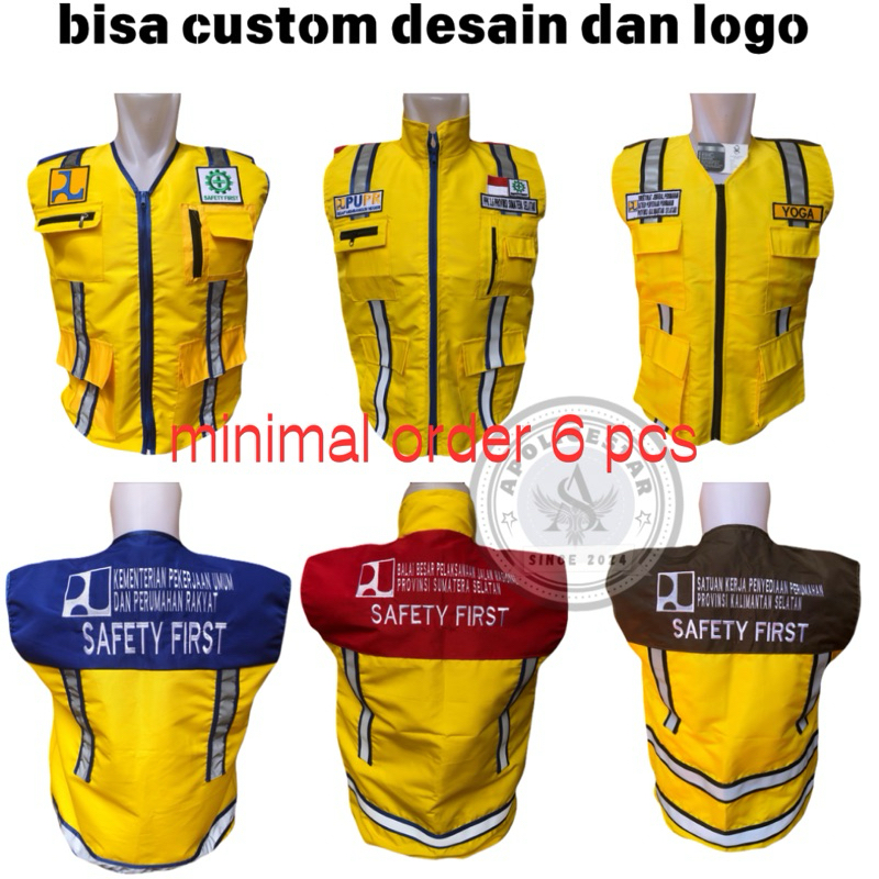 Jual rompi dinas PU / PUPR Safety Proyek Lapangan bisa custom desain ...