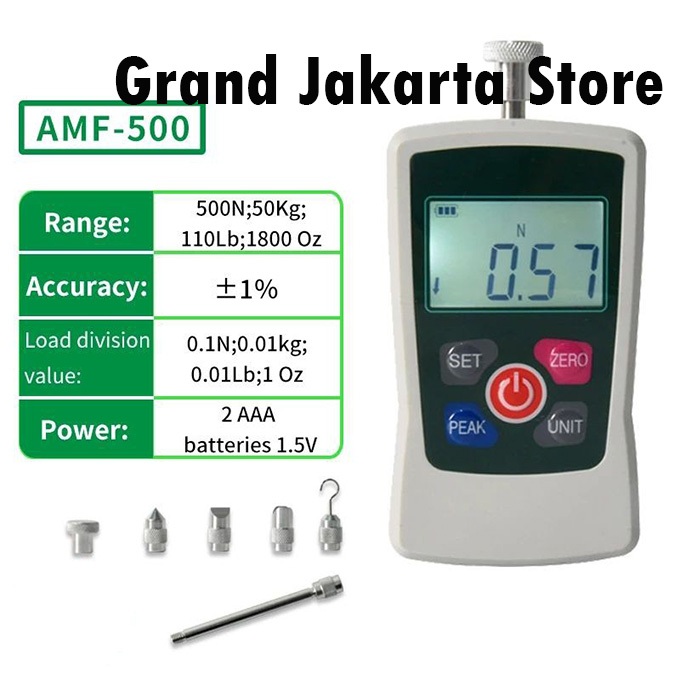 Jual Force Gauge AMF-500 Push Pull 50kg Meter Digital Tester AMF500 ...