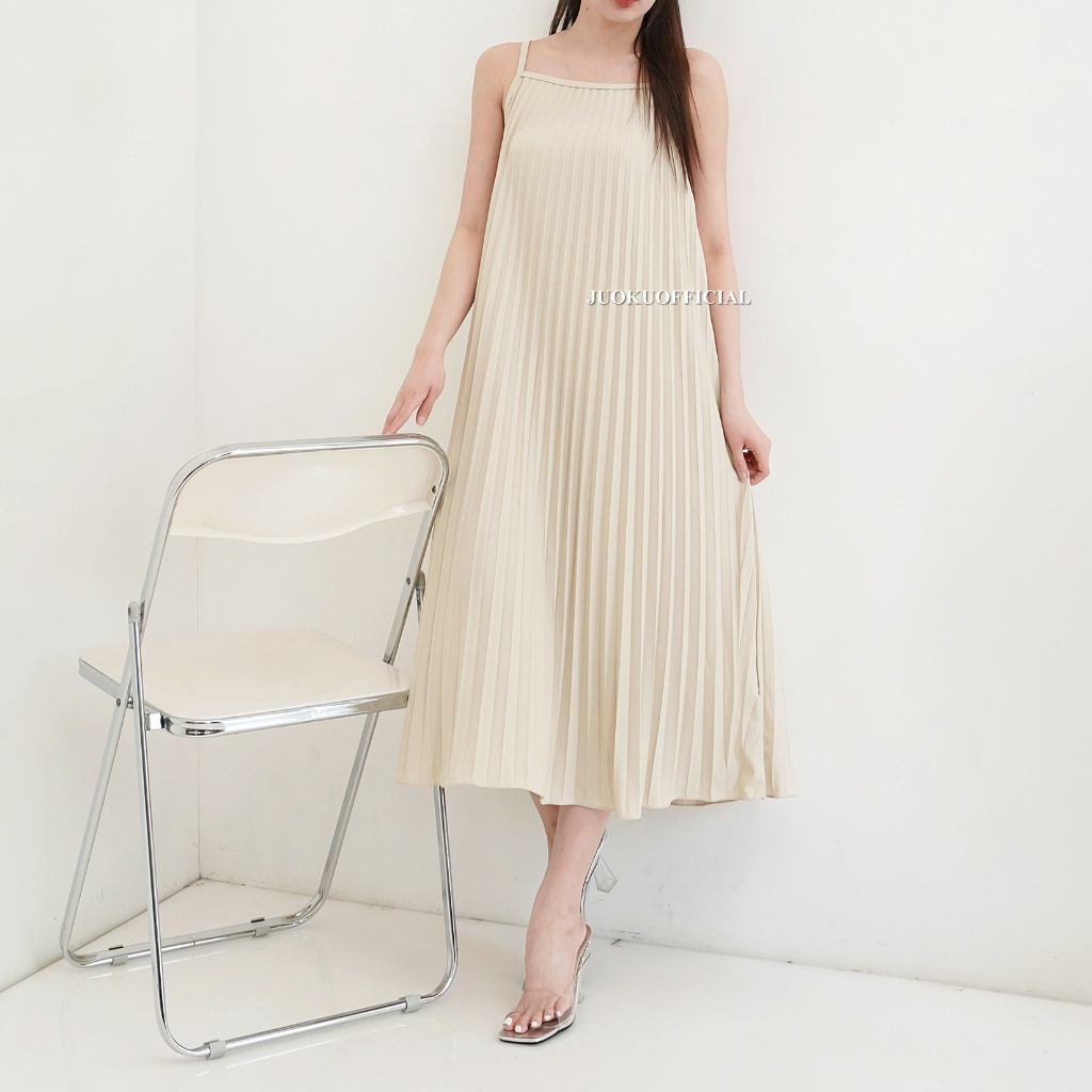 Jual Inner Dress Midi Plisket Mayung / Dress Tanggung Plisket / Inner ...