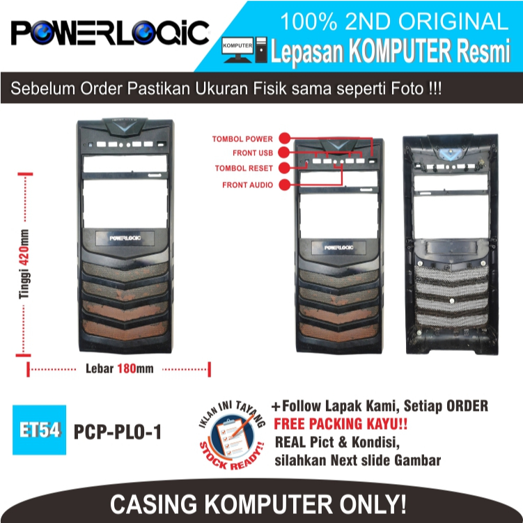 Jual ET54 PCP-PLO-1 CASING FRONT PANEL PC KOMPUTER POWERLOGIC AS01A/08A ...