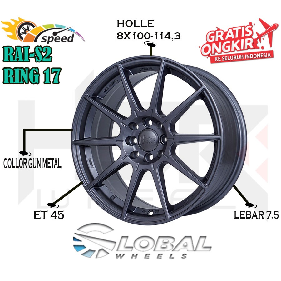Jual Velg Mobil Racing Ring 17 HSR Rai-S2 Buat Avanza Raize New Rocky Jazz Yaris Vios | Shopee ...