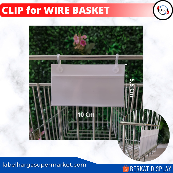 Jual LABEL BASKET - LABEL KERANJANG - CLIPS FOR WIRE BASKET - PUTIH ...