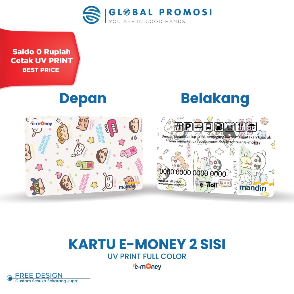Jual Emoney E Toll Mandiri Custom Cetak Print UV Design Bebas Full ...