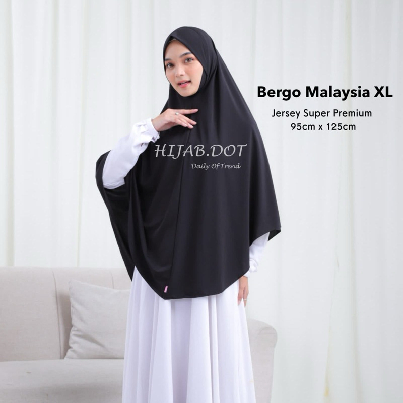 Jual Hijab Bergo Dagu Malaysia Jumbo (XL) (Jilbab Haji & Umroh) By HIJAB.DOT | Shopee Indonesia