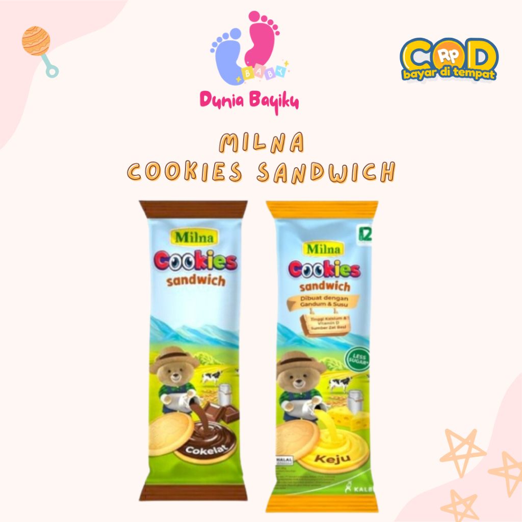 Jual Milna Cookies Sandwich Choco Cokelat Cheese Keju Biskuit 1 sachet ...