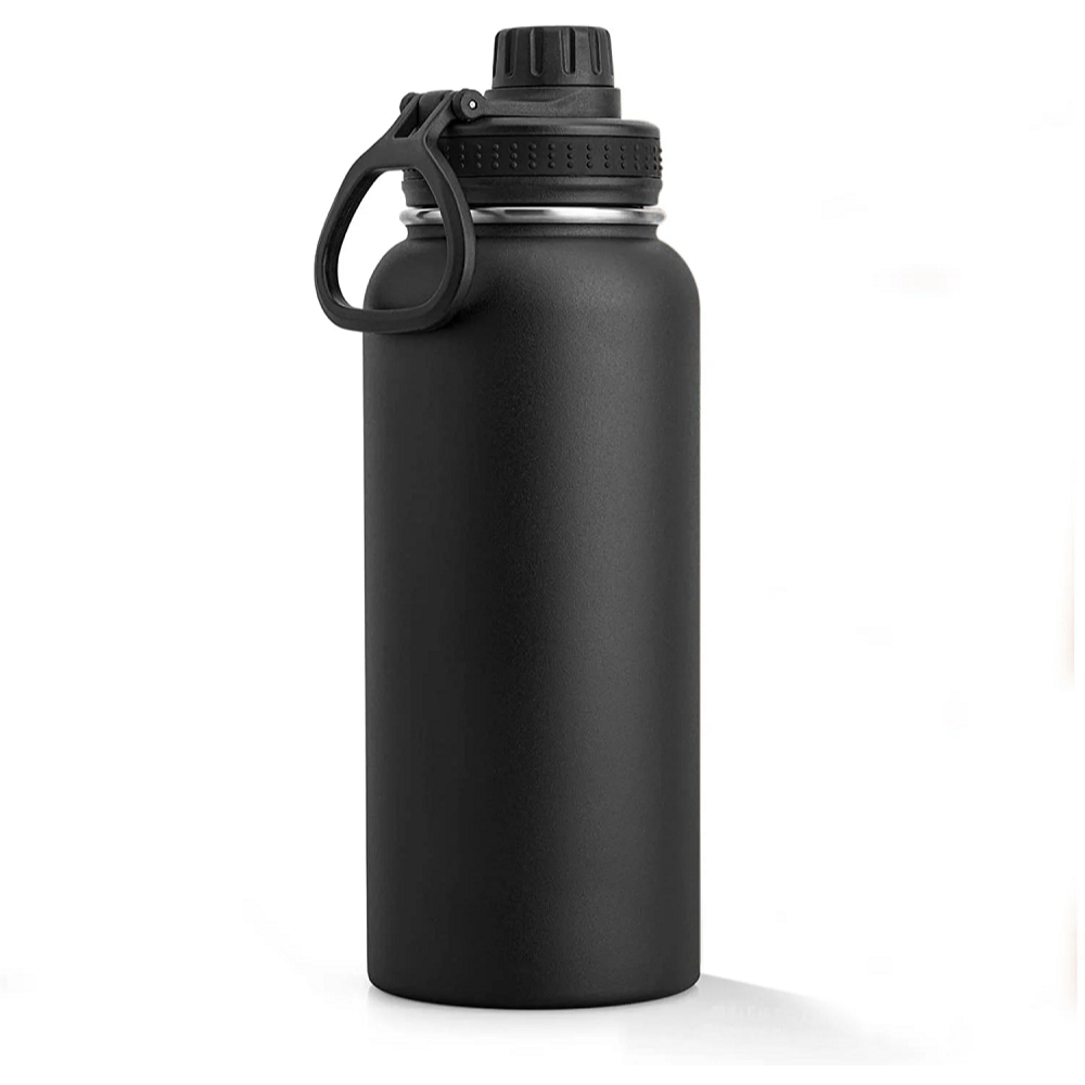 Jual BOTOL MINUM TERMOS STAINLESS STEEL 304 HITAM 960ML | Shopee Indonesia