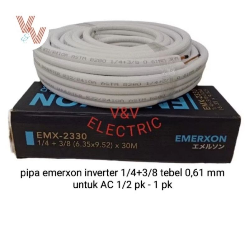 Jual pipa AC emerxon inverter ukuran 1/4 + 3/8 (free bubble wrap)untuk ...
