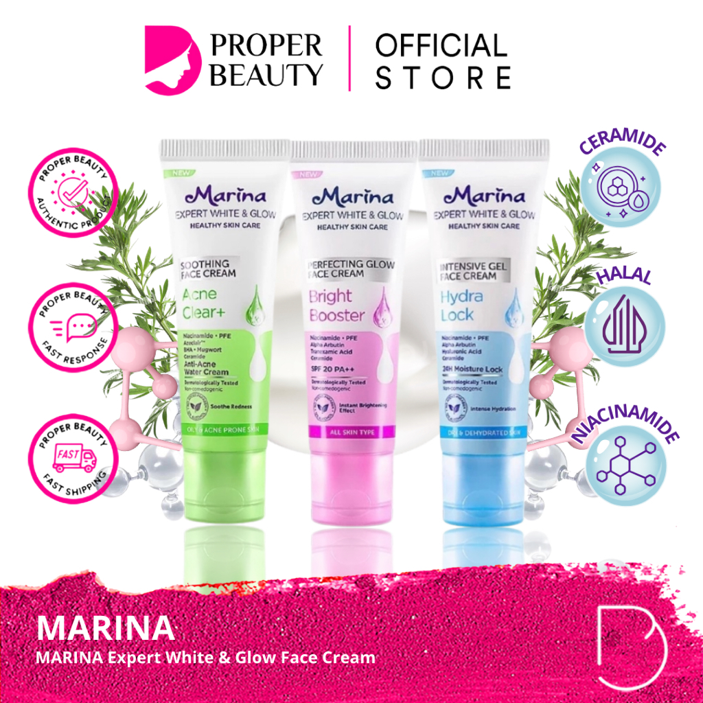 Jual MARINA Expert White & Glow Face Cream | Pelembab Wajah 20ml ...