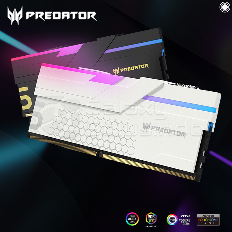 Jual ACER PREDATOR HERMES RGB 32GB 2x16GB 6400MHz Dual Kit DDR5 - Black ...