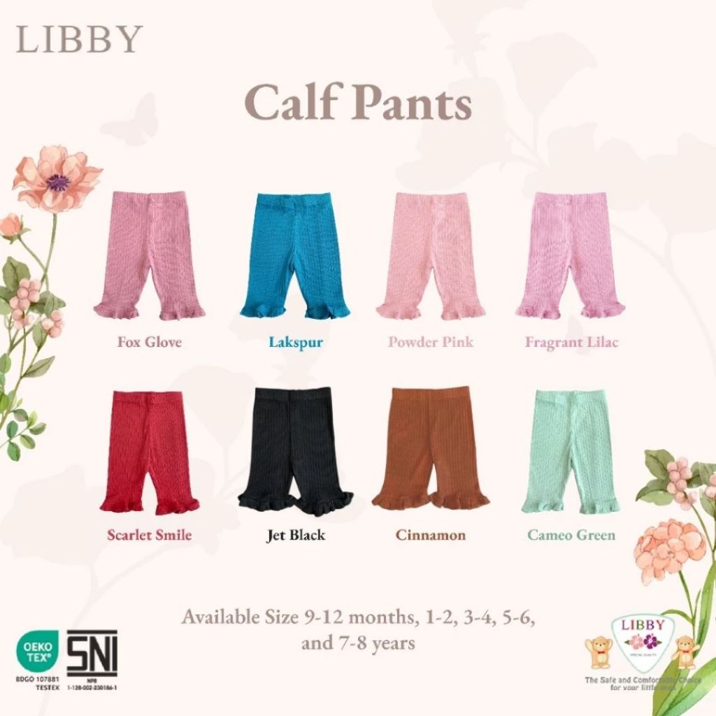 Jual Libby 0-14 Tahun Celana 7/8 Rib Renda Anak Perempuan Easy Calf Pants | Shopee Indonesia