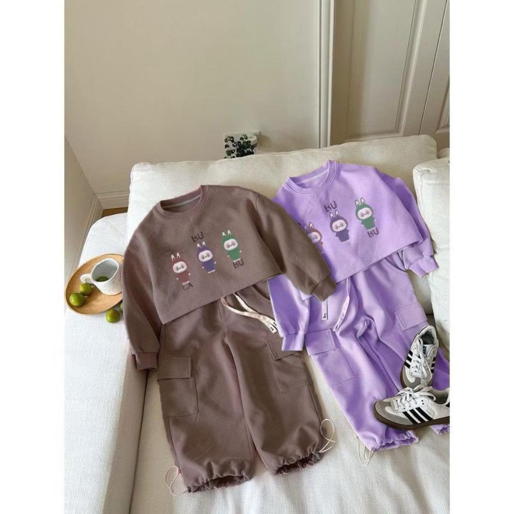 Jual SETELAN SWEATER ANAK PEREMPUAN CELANA PANJANG CARGO SERUT MOTIF ...