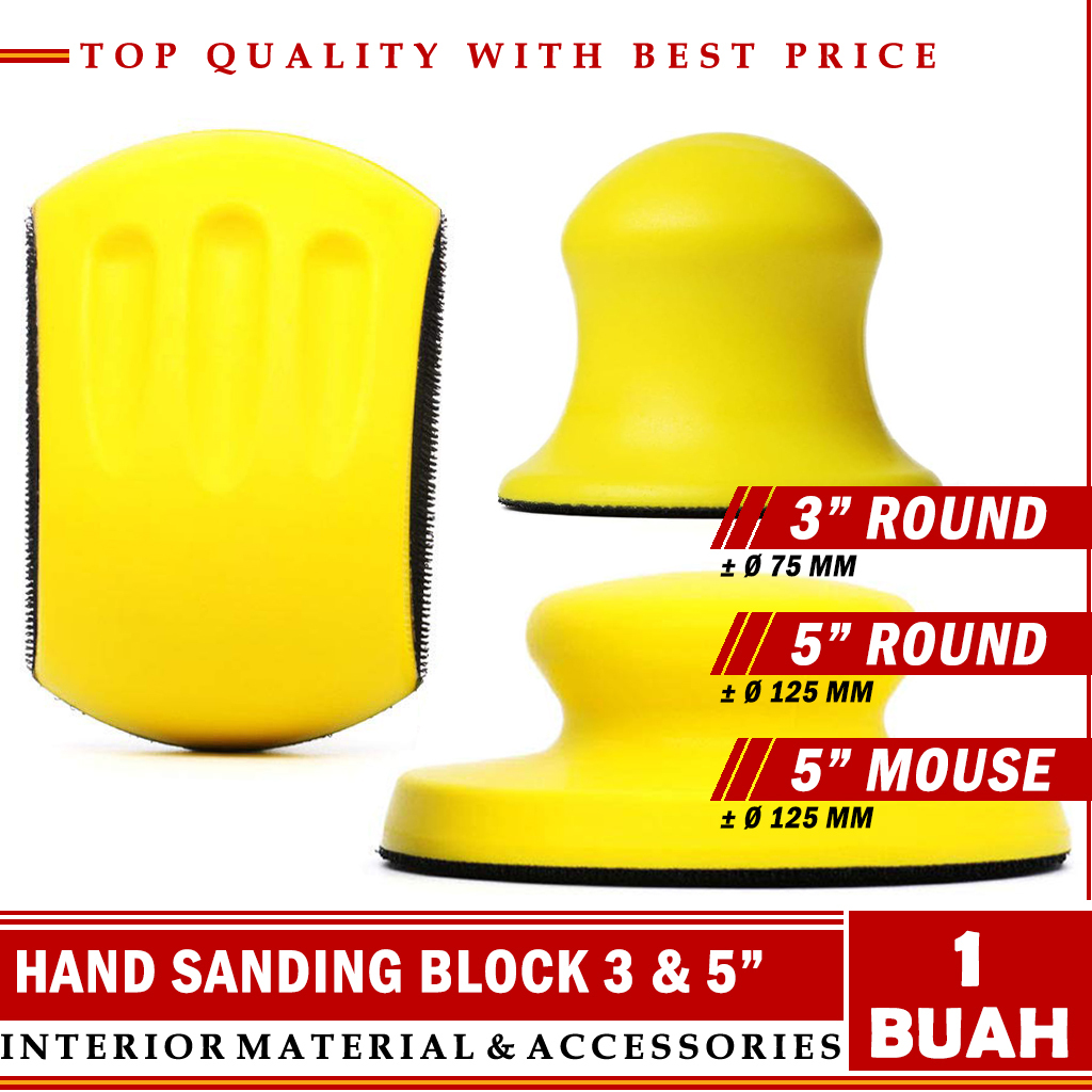 Jual Hand Sanding Block Pad Rubber Tatakan Gosok Amplas Manual 3 Inch 5 ...