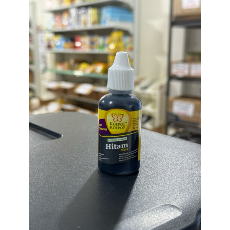 Jual Koepoe Koepoe pewarna makanan water base hitam 30ML | Shopee Indonesia