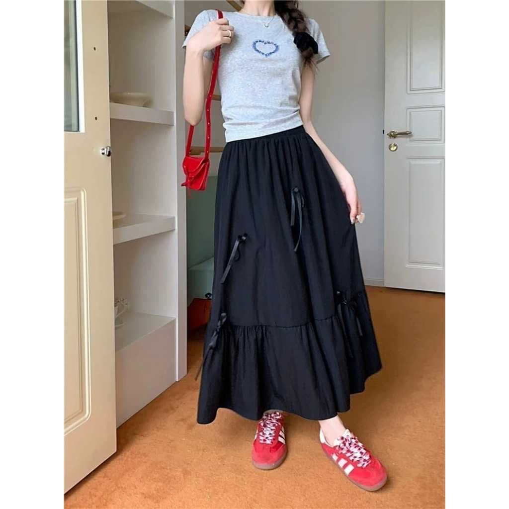 Jual Rok Ruffle Pita / Ribbon Skirt / Rok Wanita Katun | Shopee Indonesia