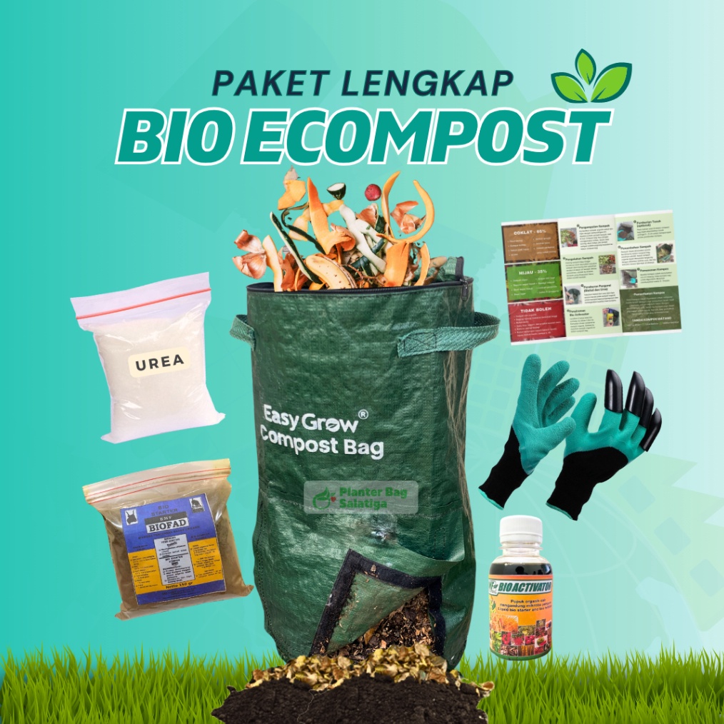 Jual Bio Ecompost Paket Komposter Lengkap Compost Bag 8 Liter Easy Grow ...