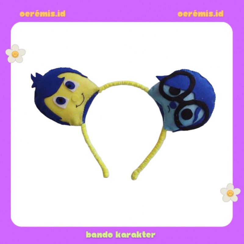 Jual BANDO KARAKTER INSIDE OUT JOY & SADNESS / BANDO COSPLAY JOY ...