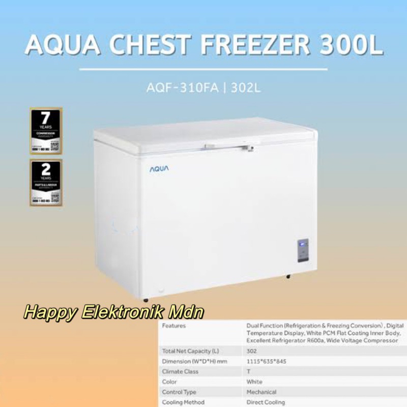 Jual Chest Freezer AQUA 300 Liter AQUA AQF- 310FA AQUA Freezer Box AQUA ...