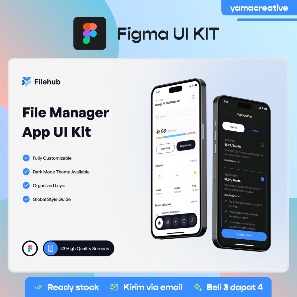 Jual File Manager App 80+ Screen - Light and Dark Mode - Premium Figma ...