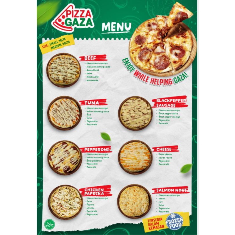 Jual Pizza Gaza frozen all varian ukuran medium 20cm dan small 15cm ...