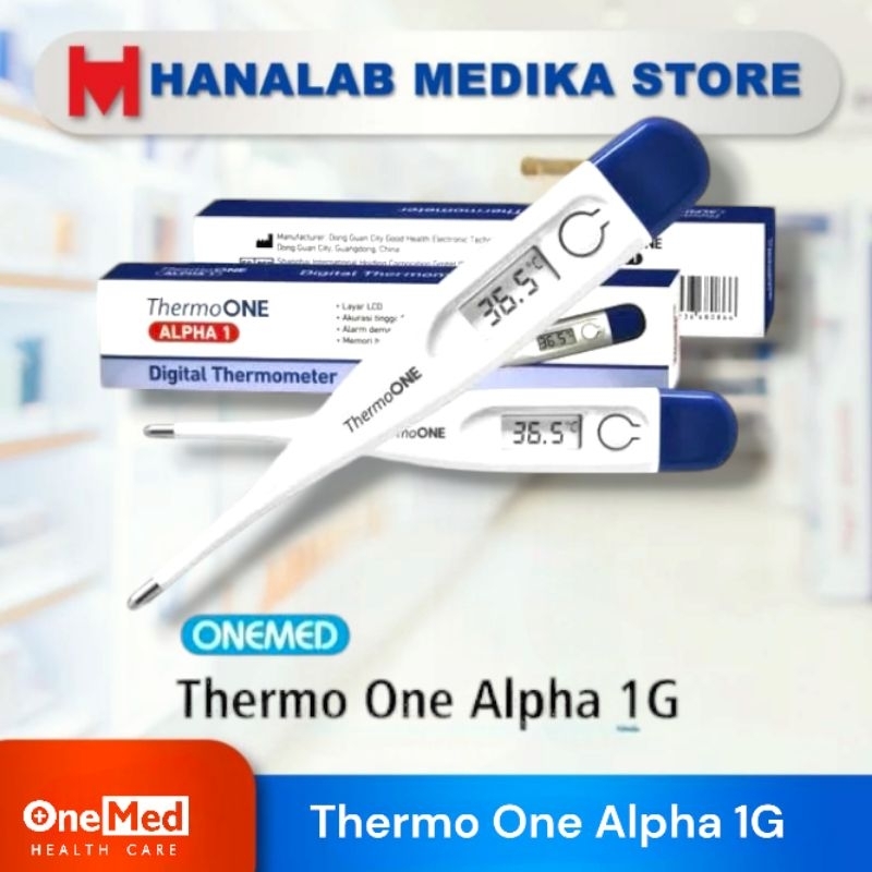 Jual ONEMED ThermoOne Alpha 1 Digital Thermometer Biru Tua Kaku ...