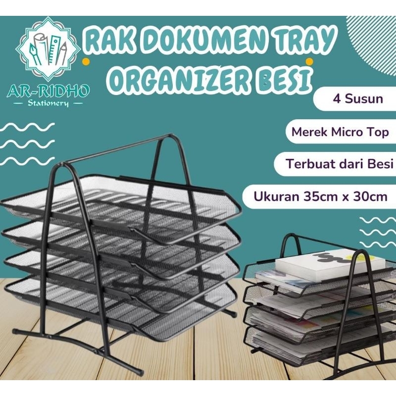 Jual Document Tray Desk Storage Foldable 4 Tiers Rak Kertas File ...