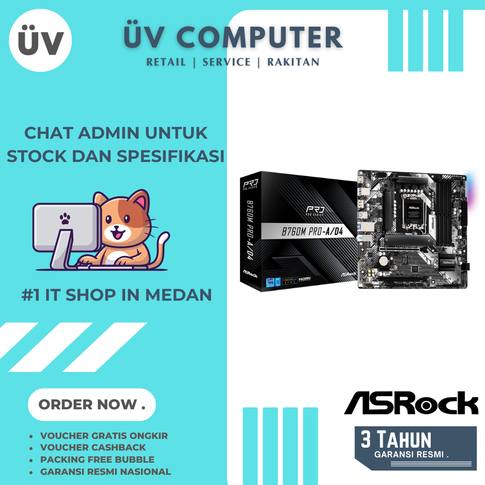 Jual Motherboard Mobo Asrock B760M Pro-A/D4 | DDR4 | Intel LGA1700 ...