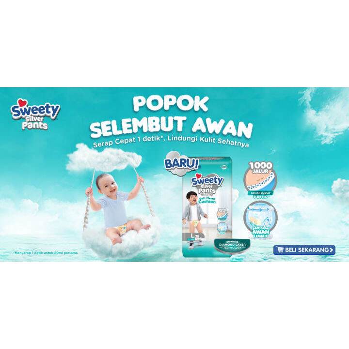 Jual [ READY ] - PAMPERS SWEETY SILVER PANTS [ NBS40 / S36 / M28 / L26 ...