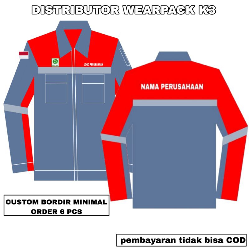 Jual Wearpack Safety Atasan Custom Bordir Nama & Logo Perusahaan ...
