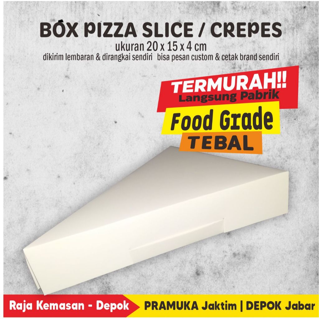 Jual BOX CREPES SEGITIGA IVORY POLOS (isi 50 pcs) | Shopee Indonesia