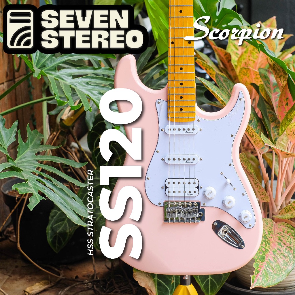 Jual Scorpion SS120 HSS Stratocaster Electric Guitar Shell Pink SP ...