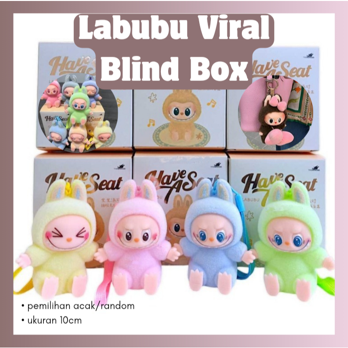Jual Labubu Boneka Viral The Mini Figure Blind Box Labubu Uk. 10cm Gantungan Labubu Mini Labubu ...