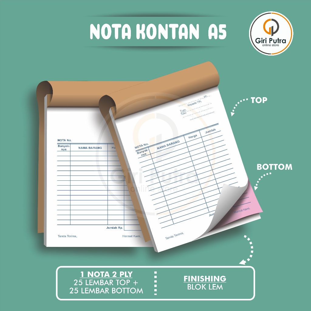 Jual Nota Kontan 2 Fly / Nota Ukuran 14,8 cm x 21 cm | Shopee Indonesia