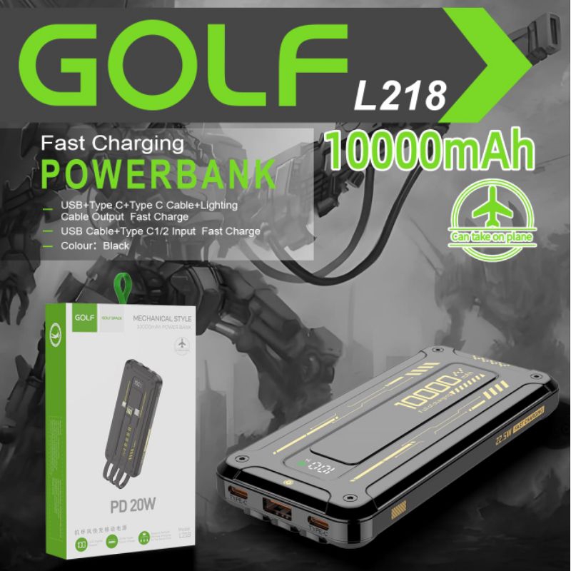 Jual New Powerbank Golf Mechanical Style L218 10000Mah Real Capacity ...