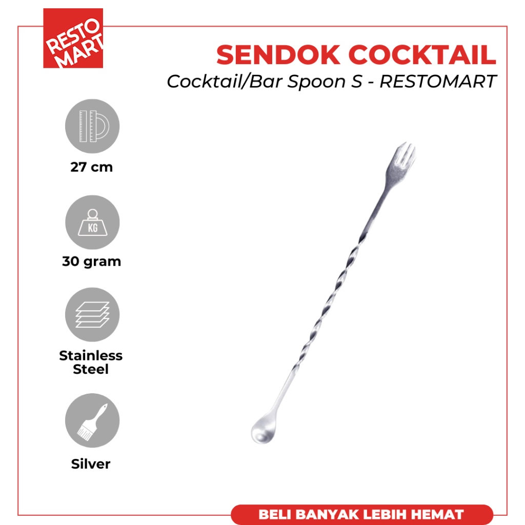 Jual Sendok Bar / Sendok Panjang / Cocktail Spoon / Bar Spoon S ...