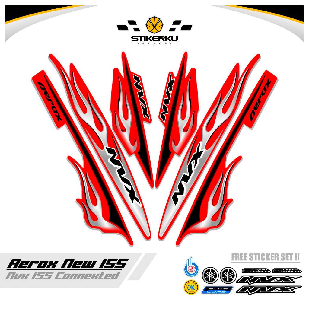 Jual STICKER AEROX 155 NEW / MTF 45 / STRIPING AEROX CONNECTED / STIKER ...