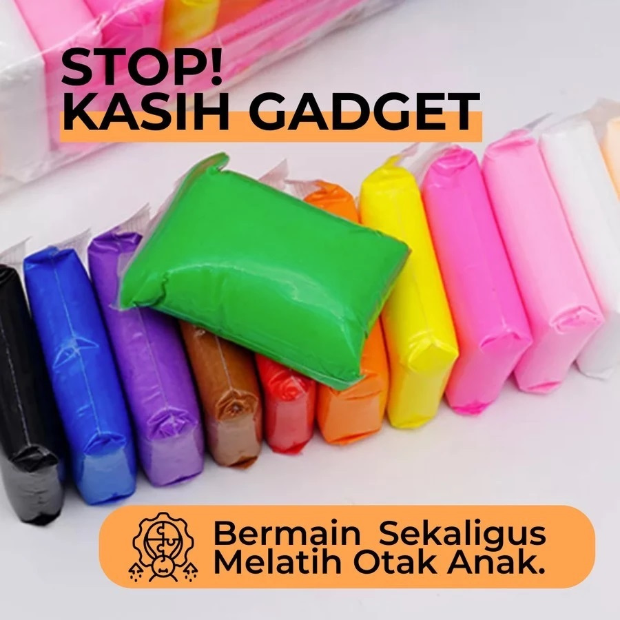 Jual Clay Mainan Anak isi 12pcs / Mainan Edukasi Lilin anak / Polymer ...
