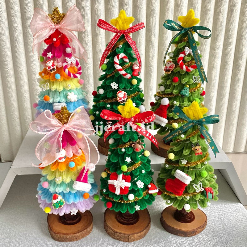 Jual Pohon Natal Mini / Pohon Natal Kawat Bulu/ Christmas Tree ...
