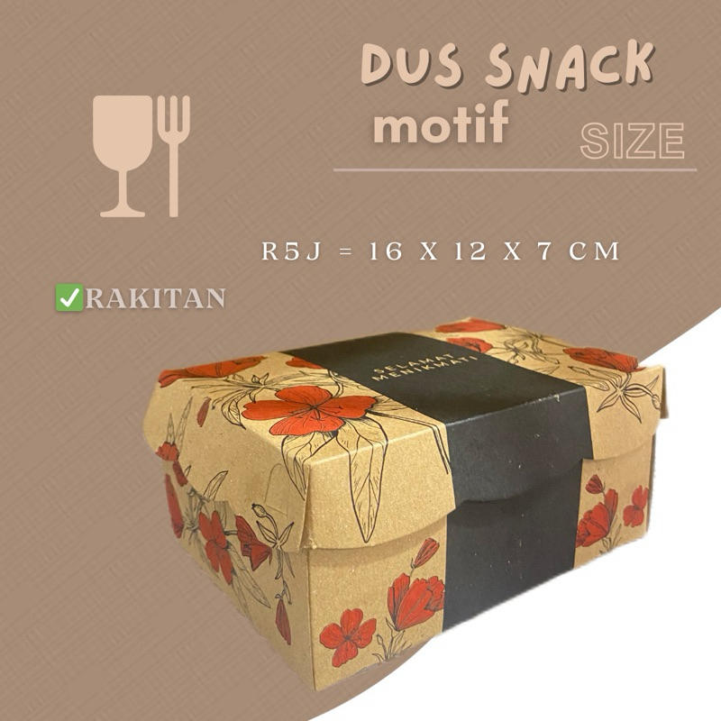 Jual GUDANG LAKBAN Kemasan R5J Dus Snack motif bunga merah Kotak ...