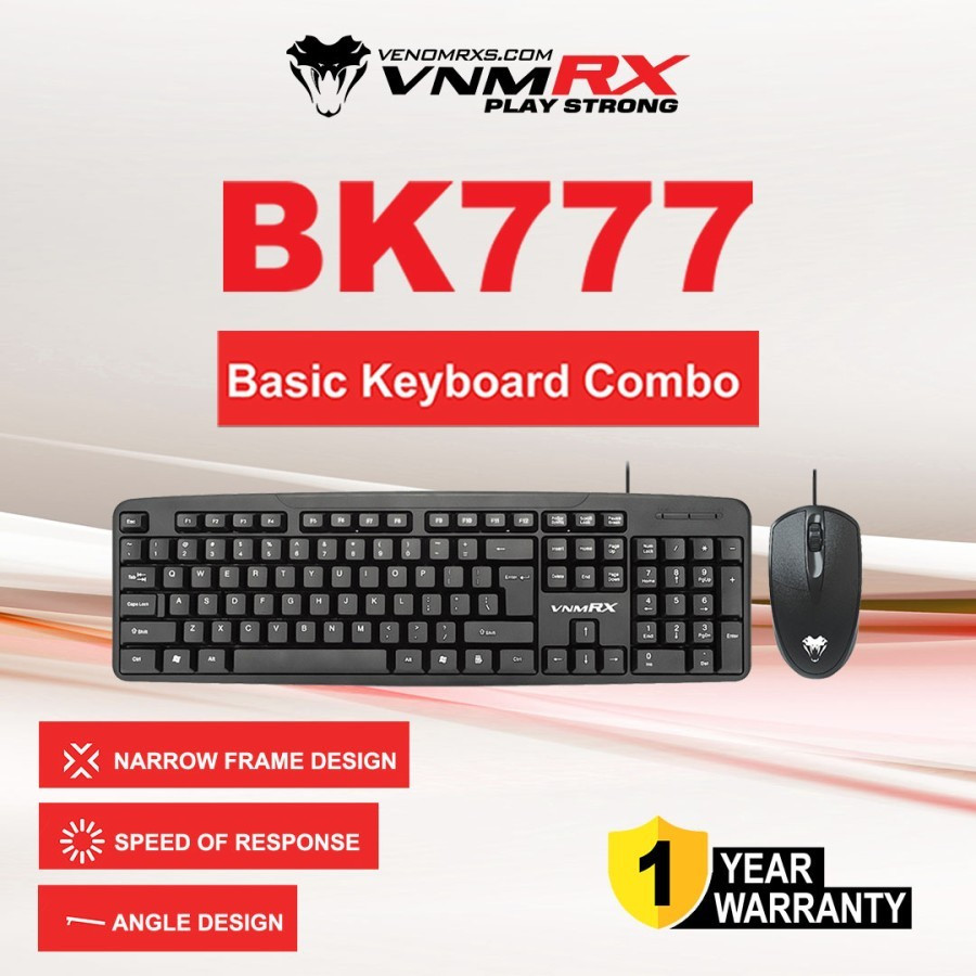 Jual Keyboard Mouse VenomRx BK700/BK777 Combo Office USB - Cable Wired Venom Rx | Shopee Indonesia