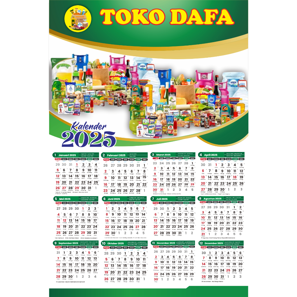 Jual KALENDER 2025 COSTEM TOKO CALEG PILKADA SOUVENIR HADIAH KADO A3 ...