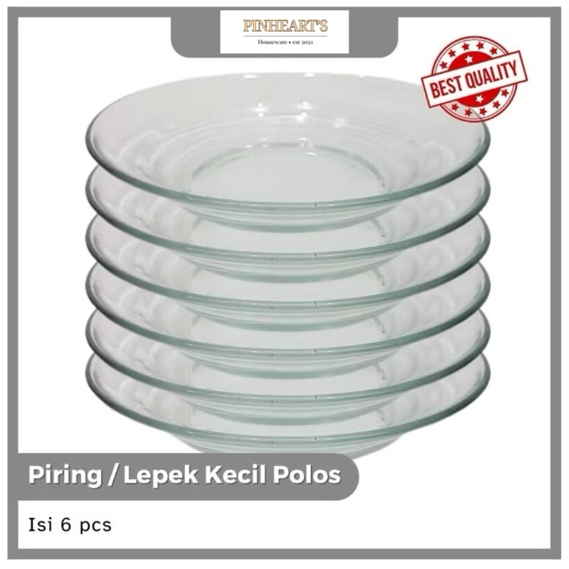 Jual PIRING KACA KECIL / LEPEK KACA / PIRING KACA MOTIF POLOS / PIRING ...