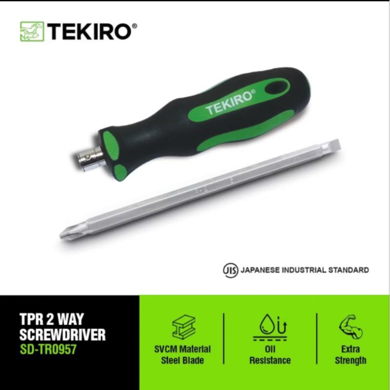 Jual TEKIRO obeng TPR dua arah 2 WAY screwdriver bolak balik plus minus ...