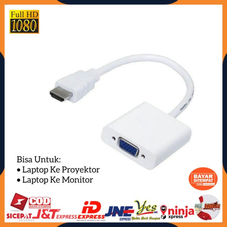 Jual KABEL ADAPTER KONEKTOR HDMI TO VGA CONVERTER DARI LAPTOP KE ...