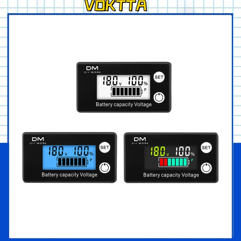 Jual Voktta DM 6133A Voltmeter Power Baterai Tta 8 1v 12v 24v 48v Dengan Indikator Tegangan KODE ...